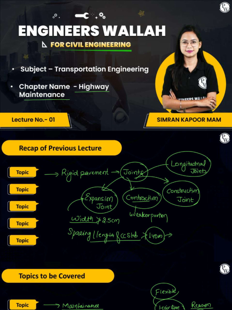 Highway Maintenance 01 _ Class Notes ~ Transportation Engineering (1) | PDF