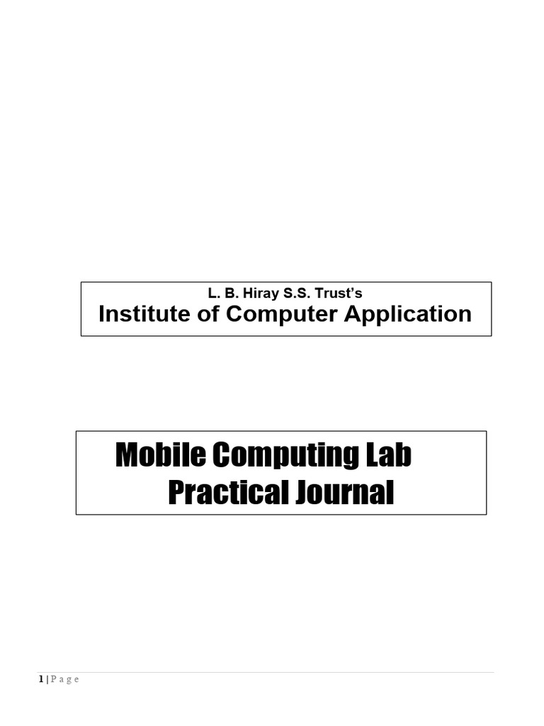 Mobile Conputing Lab Journal 2025 (Android and Flutter) | PDF | Android (Operating System ...