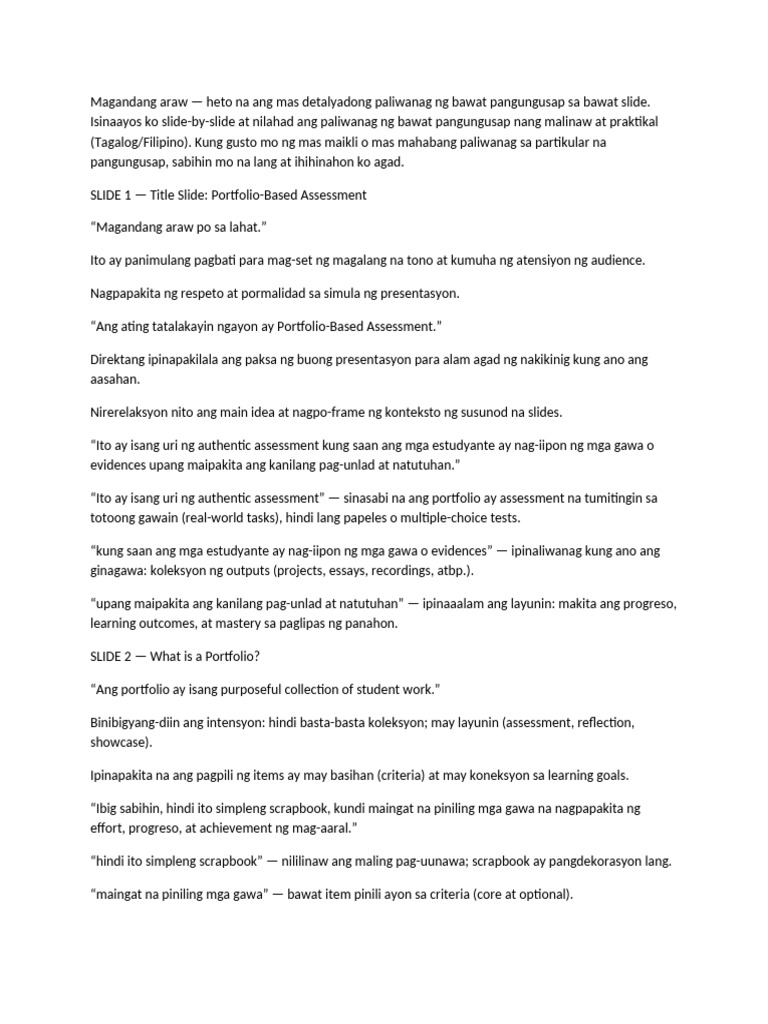 Portfolio Script | PDF