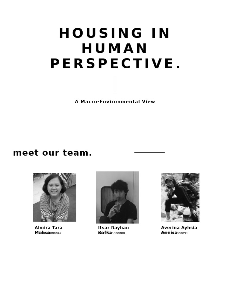 Group 1-Housing in Human Perspective | PDF | Self Actualization ...