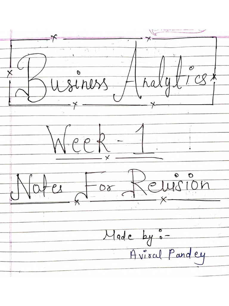 BA Week 1 by Aviral Pandey | PDF