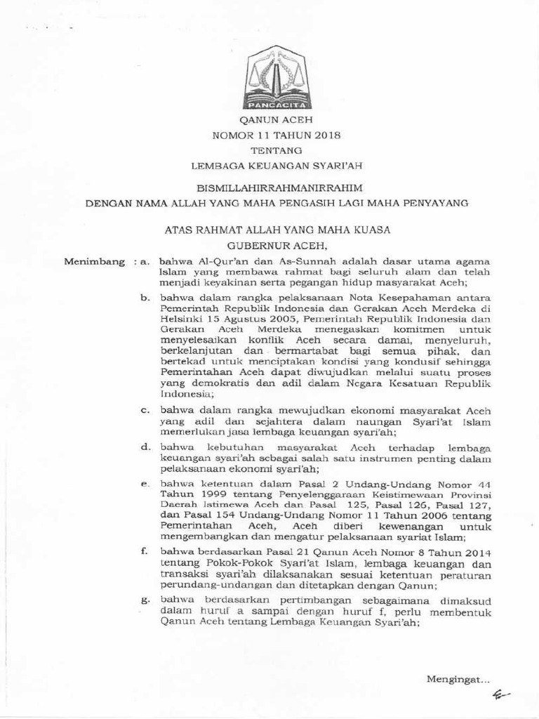 Uploads l6fg Dokumen Uu 2019 08 Qanun Aceh Nomor 11 Tahun 2018 11zon1 | PDF