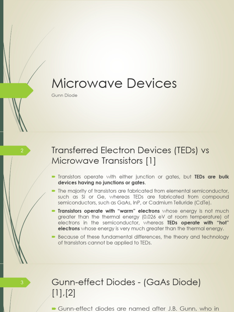 Unit 3 - Gunn Diode | PDF | Diode | Transistor