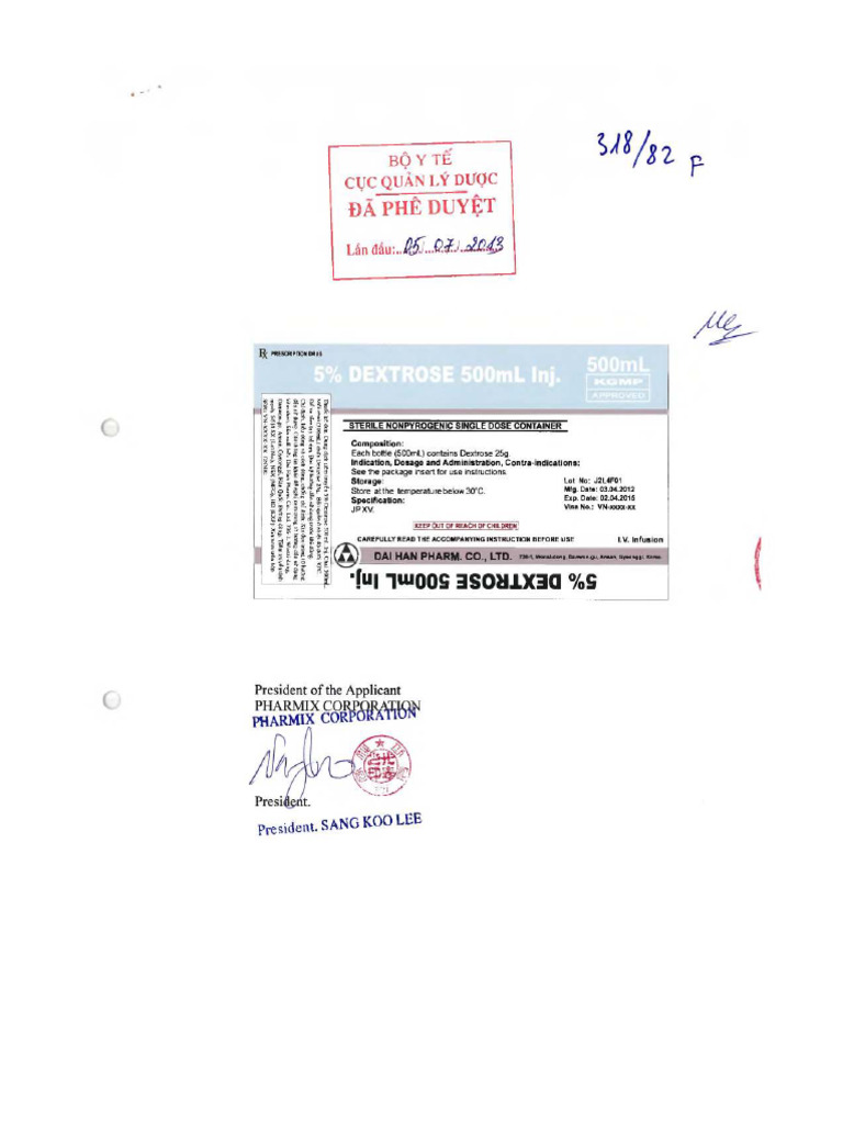 5 - Dextrose 500ml Inj Infusion - VN-16866-13 | PDF