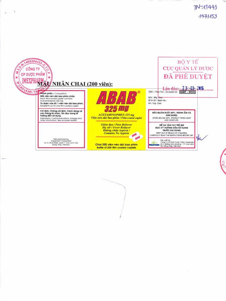 ABAB 325 mg - VD-24207-16 | PDF