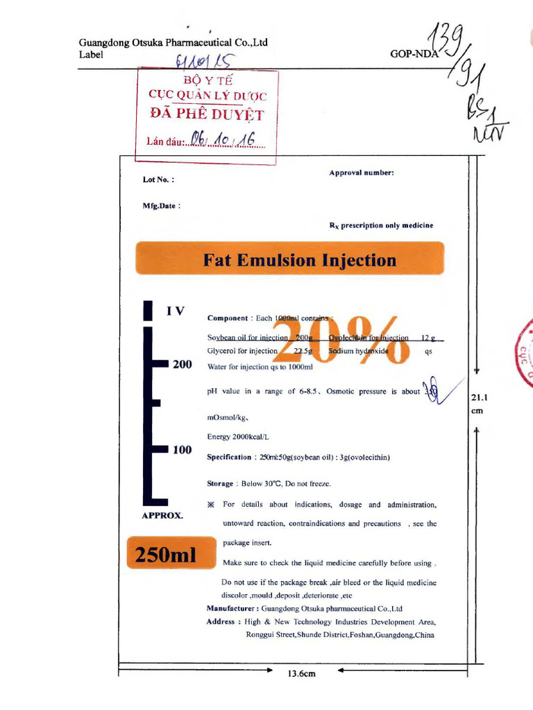 20 - Fat Emulsion Injection - VN-19115-15 | PDF