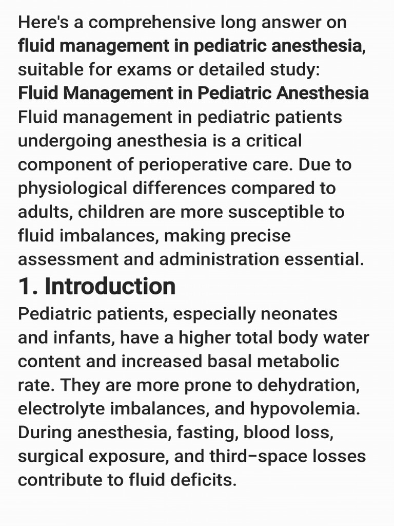 Fluid in Pediatric | PDF