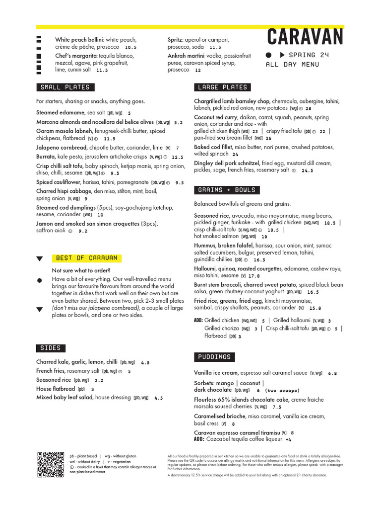 Exmouth All Day Menu Spring 2024 | PDF | Coffee | Ginger