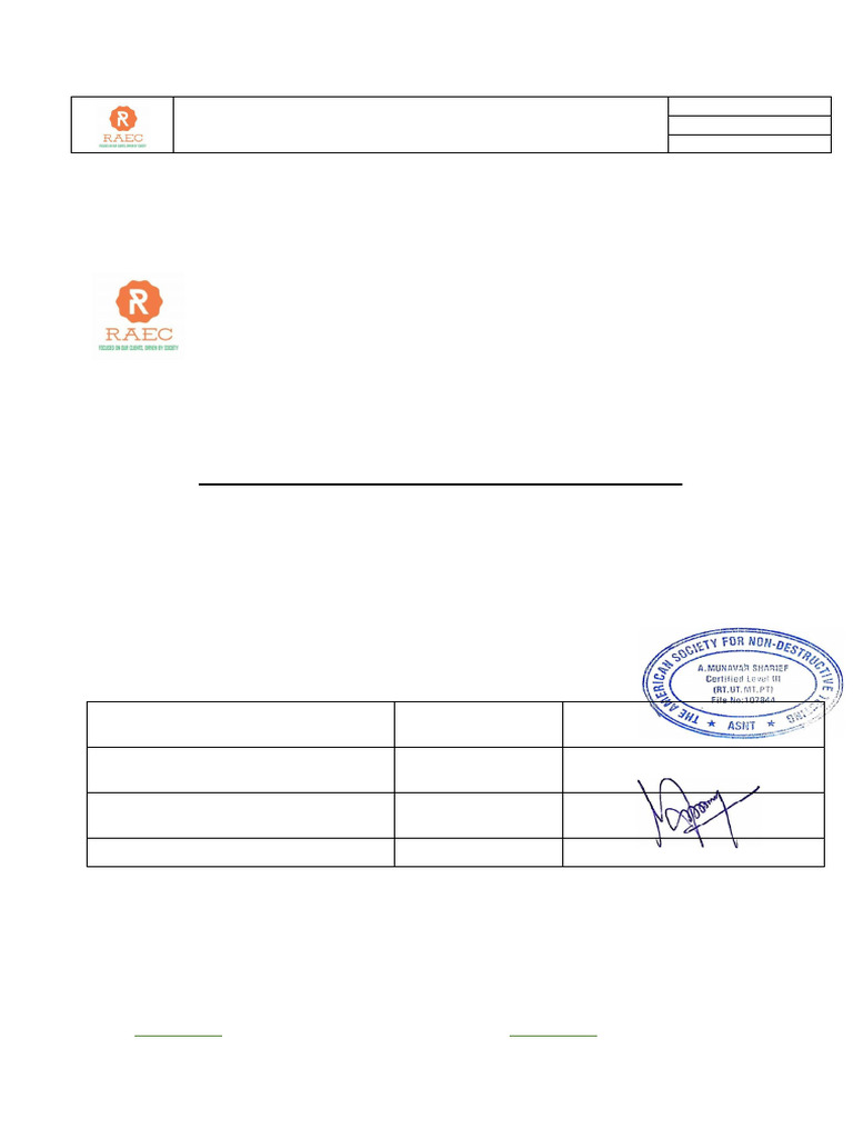 Ultrasonic Testing Procedure Rev 00 | PDF | Nondestructive Testing ...