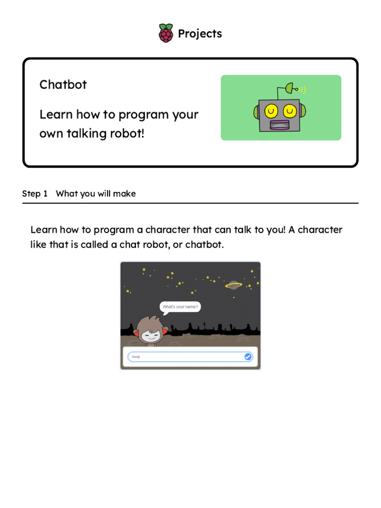 Making Decisions _ Chatbot _ Scratch _ Coding Projects for Kids and Teens | PDF | Scratch ...