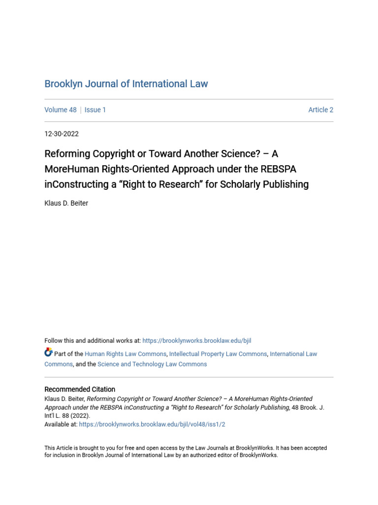 Reforming Copyright for Research Rights | PDF | Digital Rights ...