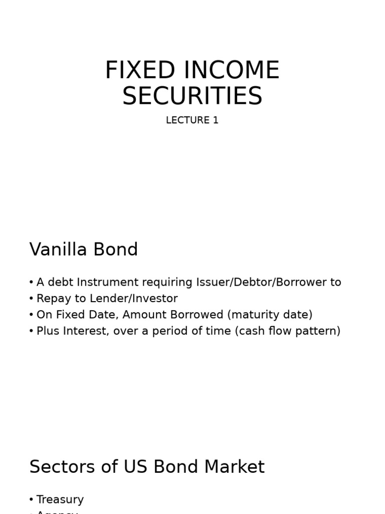 Understanding Fixed Income Securities | PDF | Bonds (Finance ...