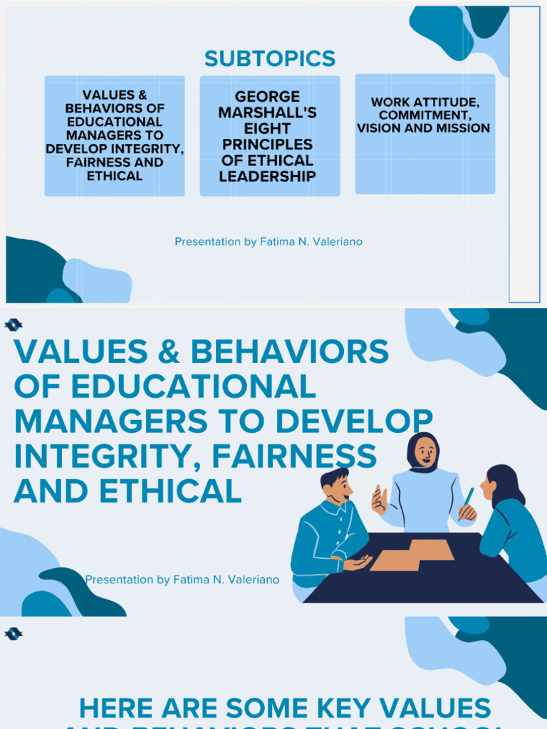 Values and Behaviors of Educational Managers | PDF