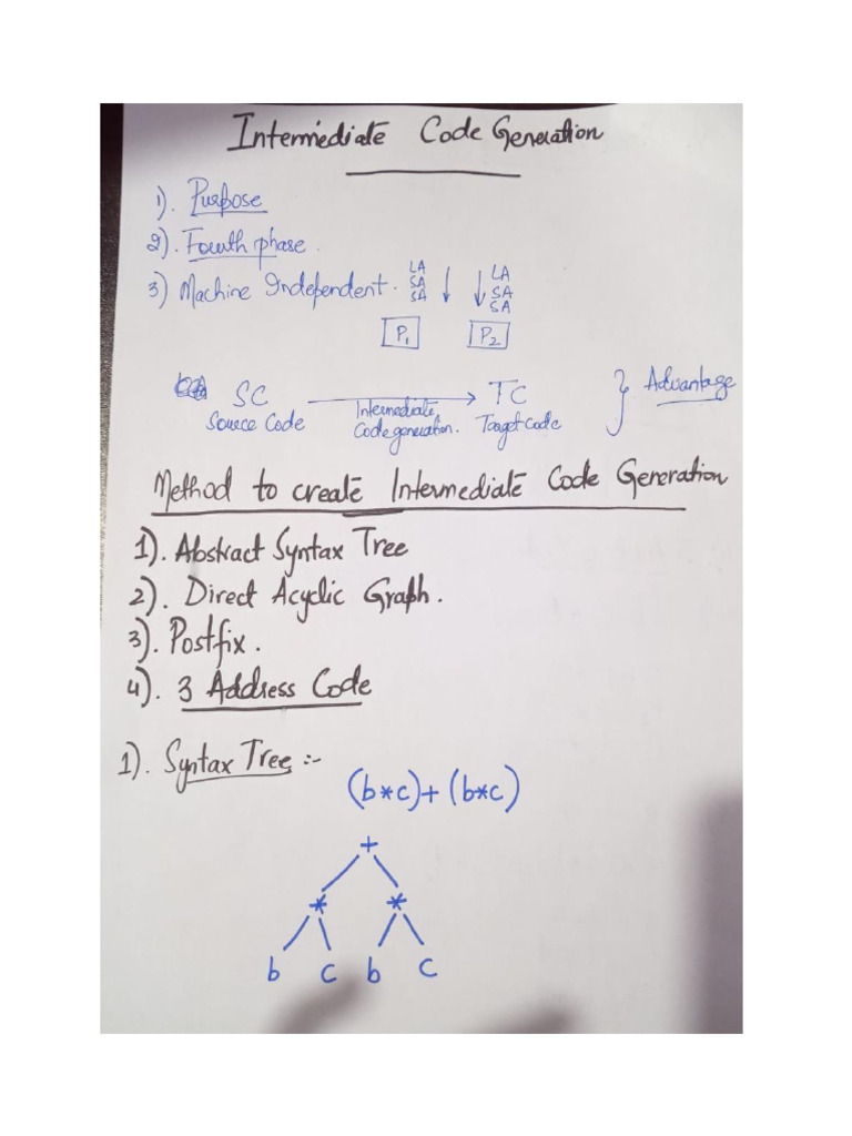 Cc10-Intermediate Code Generation 1 | PDF