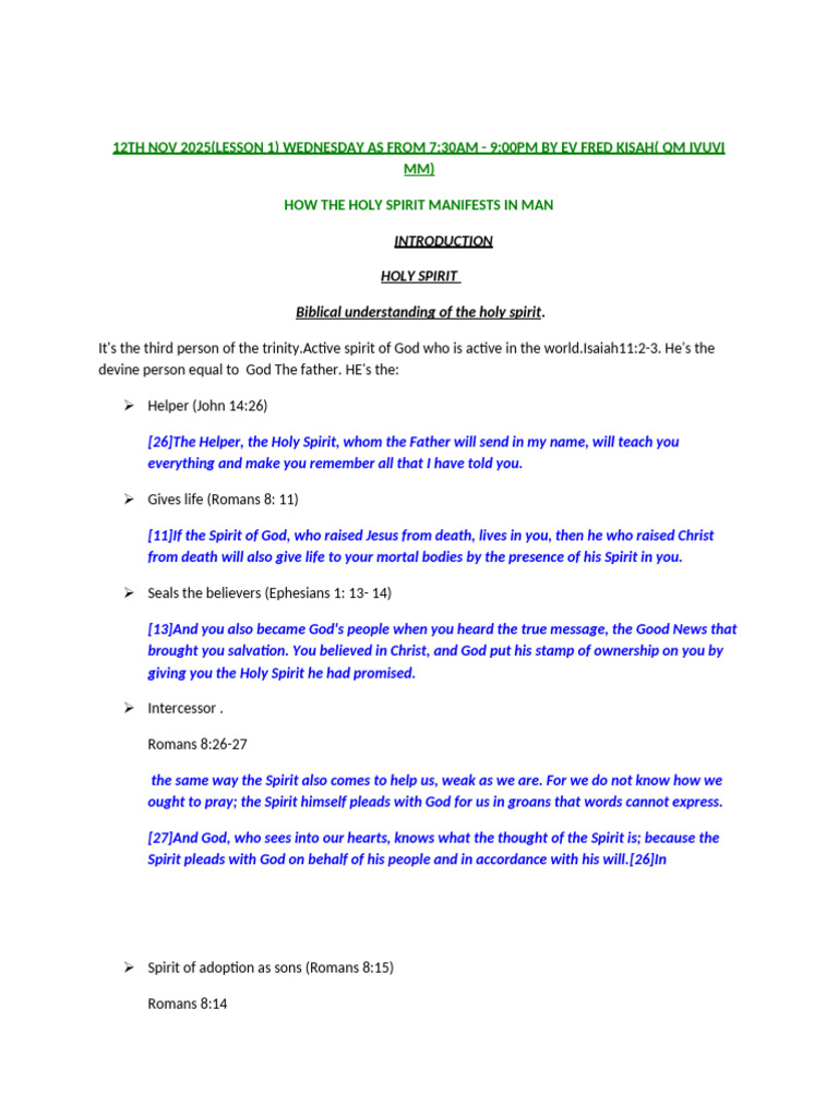 Holy Spirit of God | PDF | Paul The Apostle | Holy Spirit