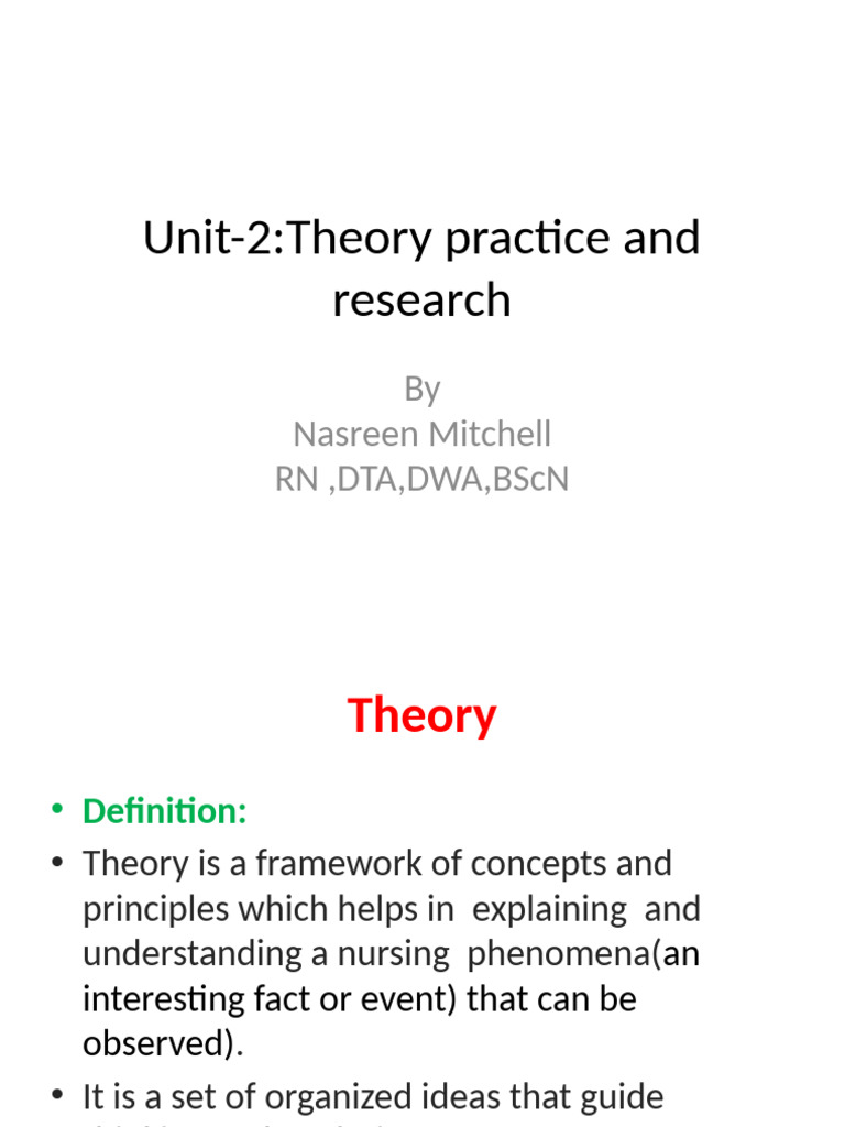 Unit-2 Theory, Practice and Research | PDF | Theory | Cognition