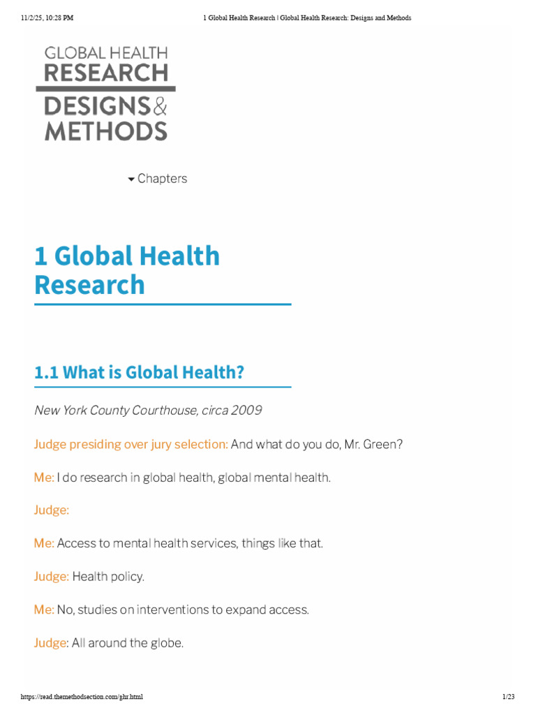 Global Health Research Overview | PDF | Scientific Method | Clinical Trial