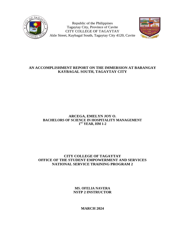 Accomplishment Report | PDF | Human Communication | Behavior Modification