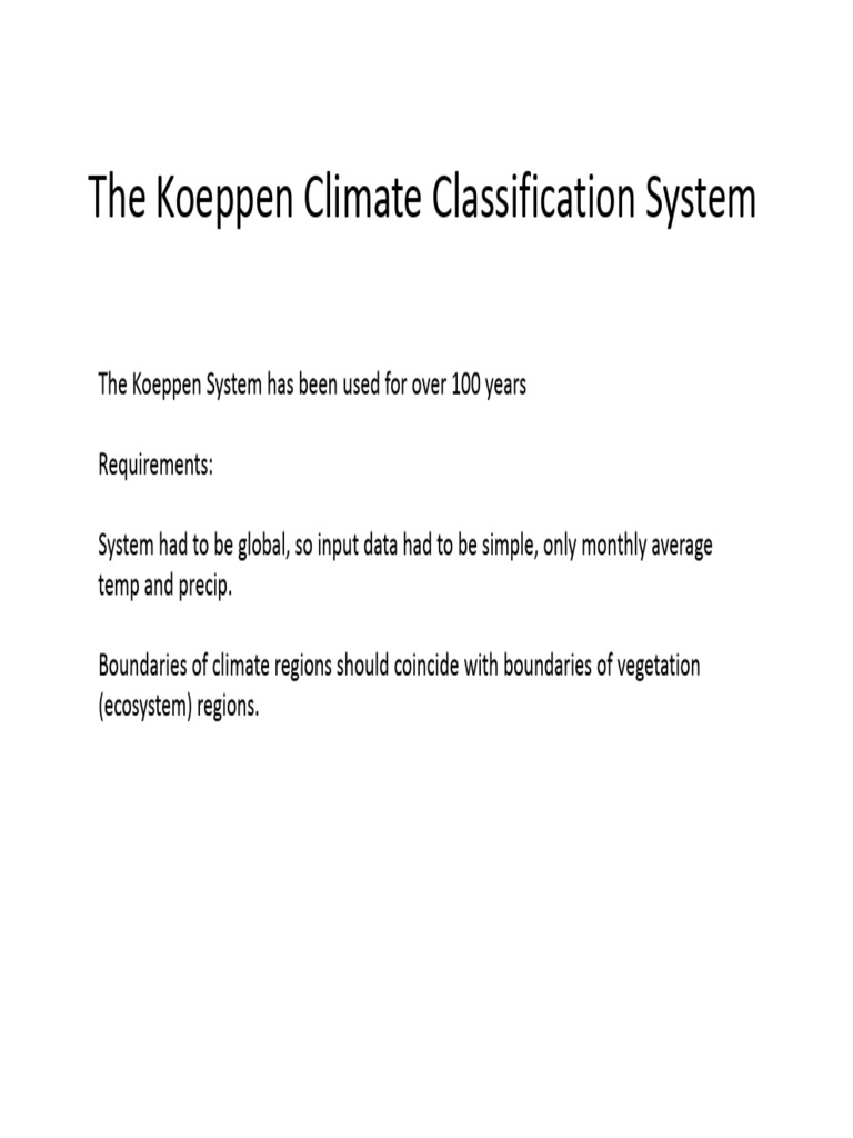 The Koeppen Climate System | PDF | Subtropics | Natural Environment