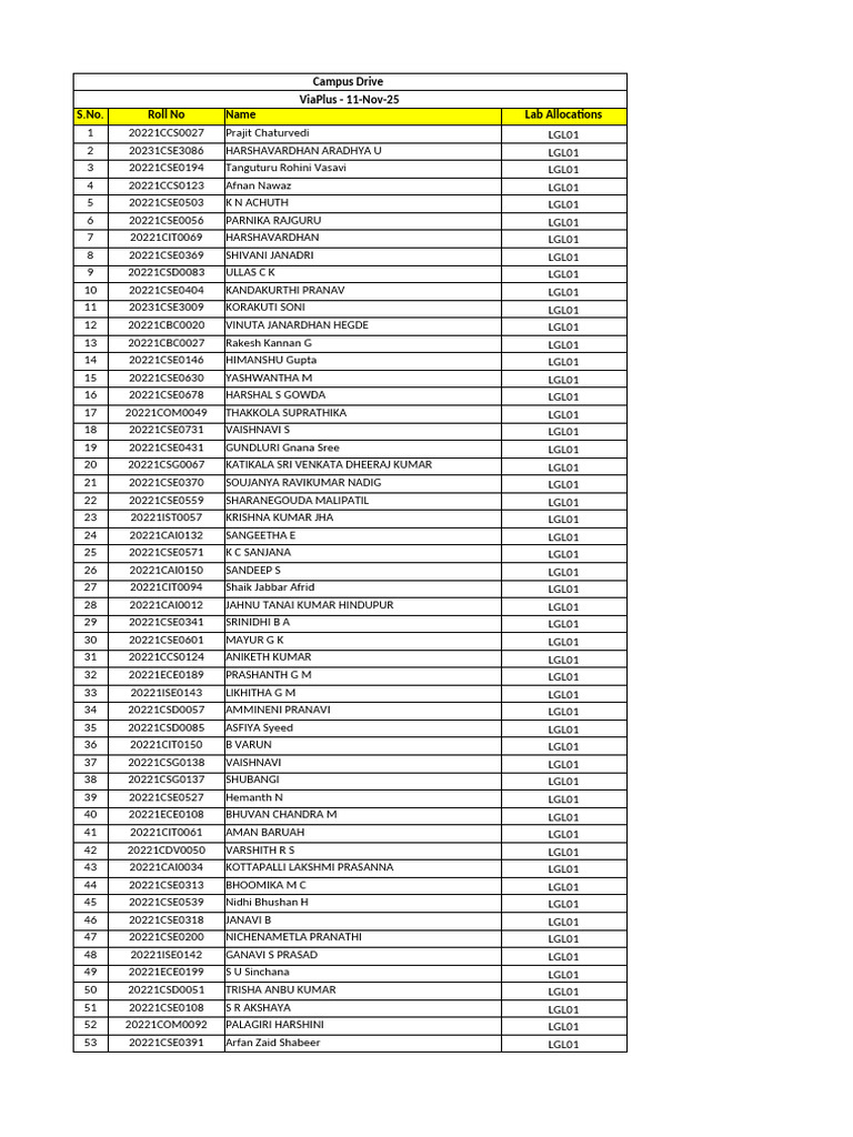 Lab Allocations For ViaPlus Company | PDF