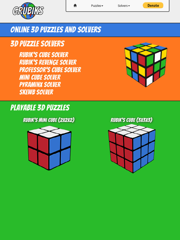 Online 3D Puzzles and Solvers 3D Puzzle Solvers | PDF