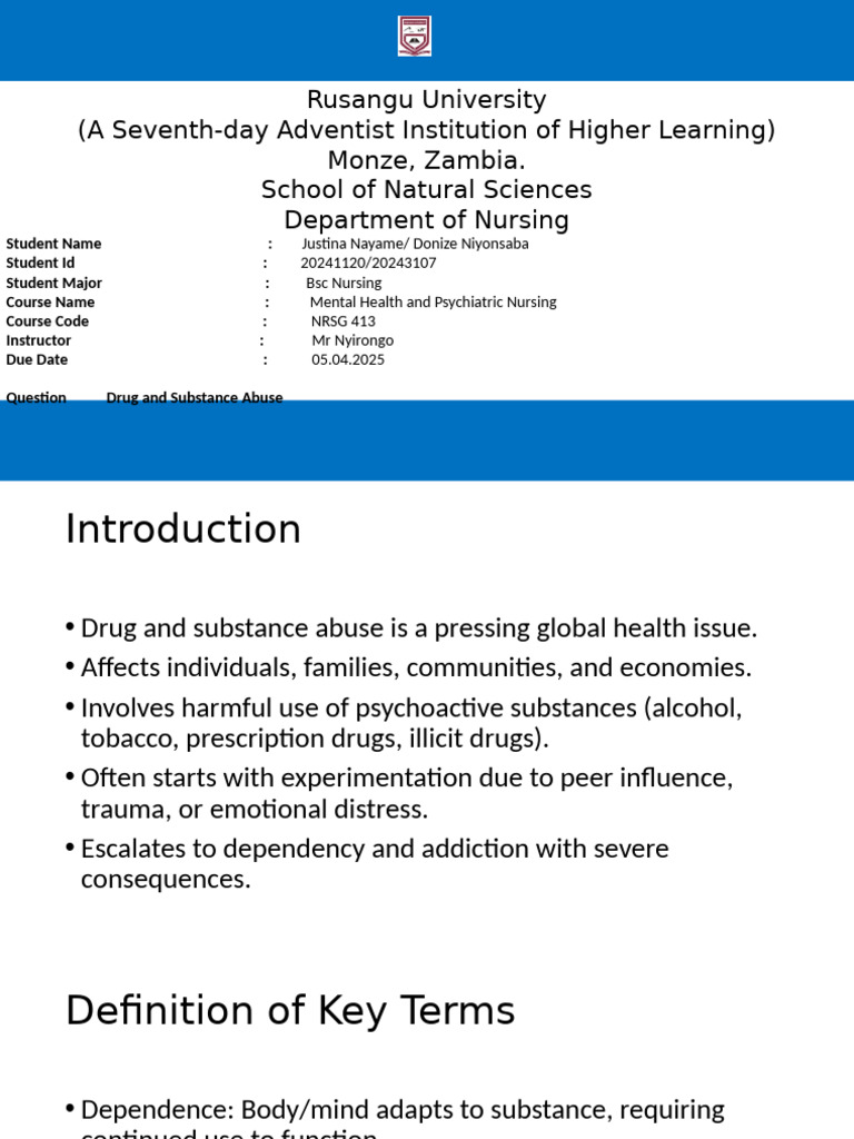 Presentation Sustance Abuse | PDF | Substance Abuse | Drug Rehabilitation