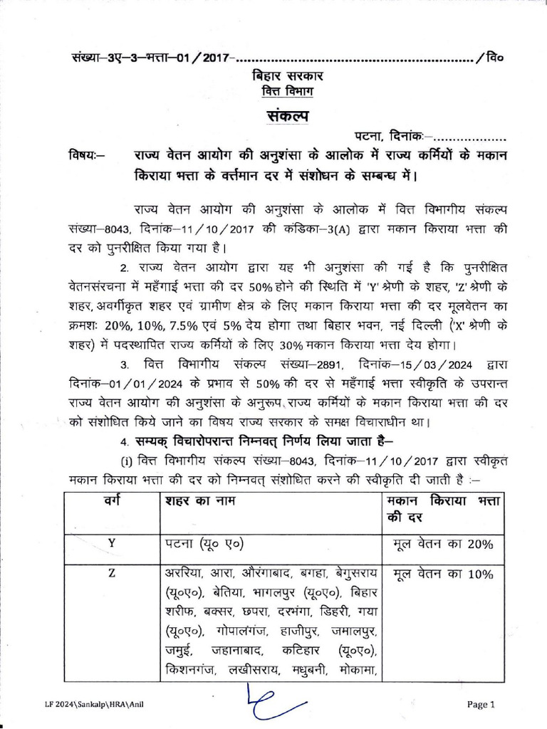 Hra Increament Letter | PDF