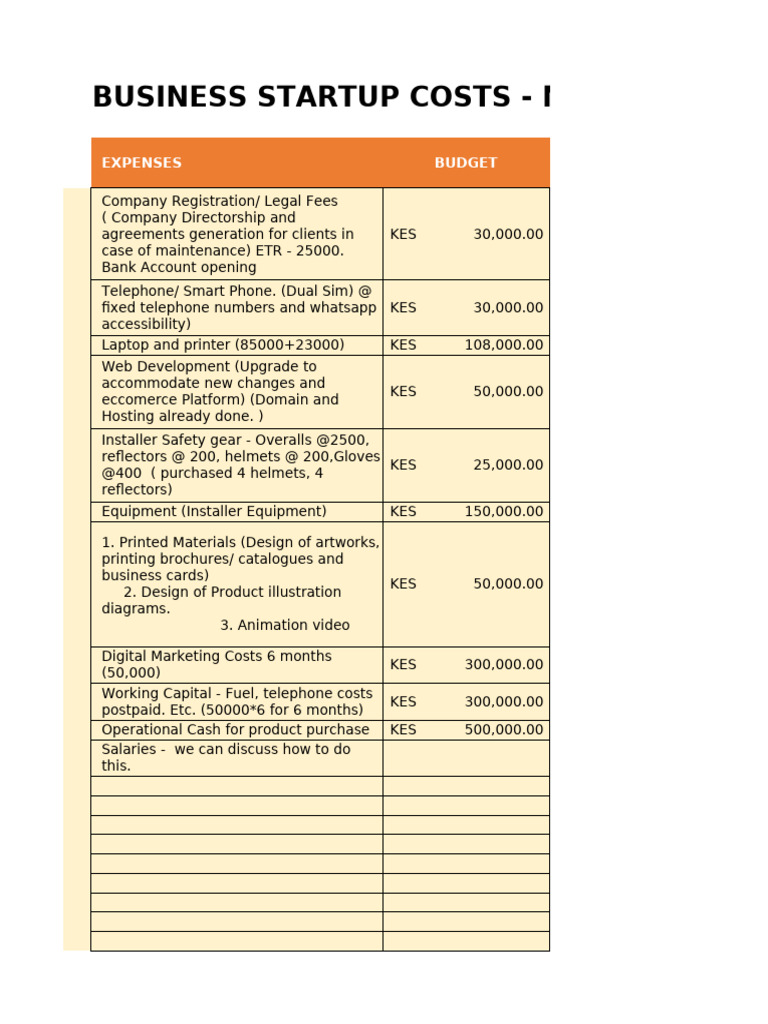Business Startup Costs 2020 | PDF