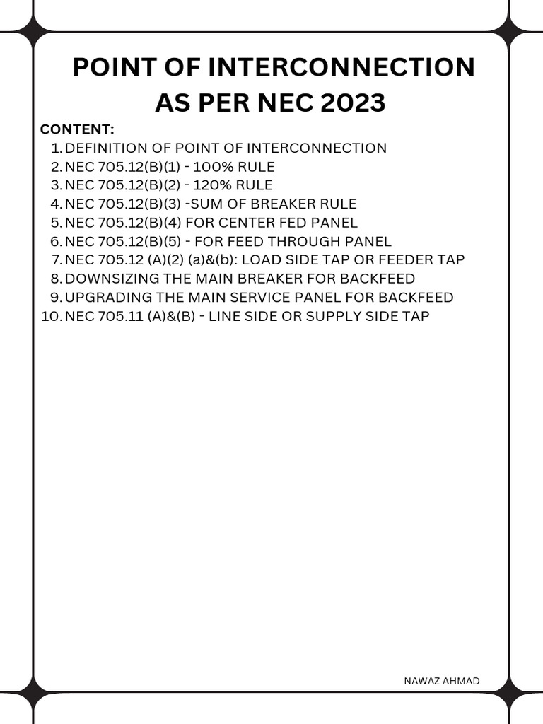 NEC 2023 Point of Interconnection Guide | PDF | Photovoltaic System ...