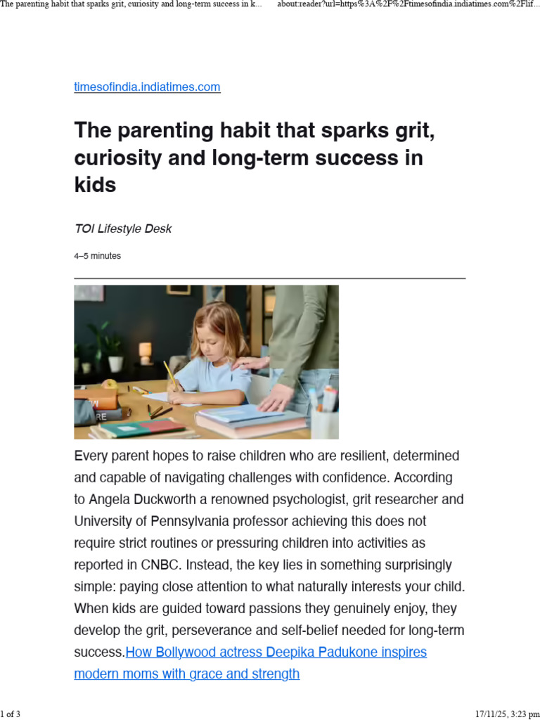 The Parenting Habit That Sparks Grit, Curiosity and Long-Term Success ...