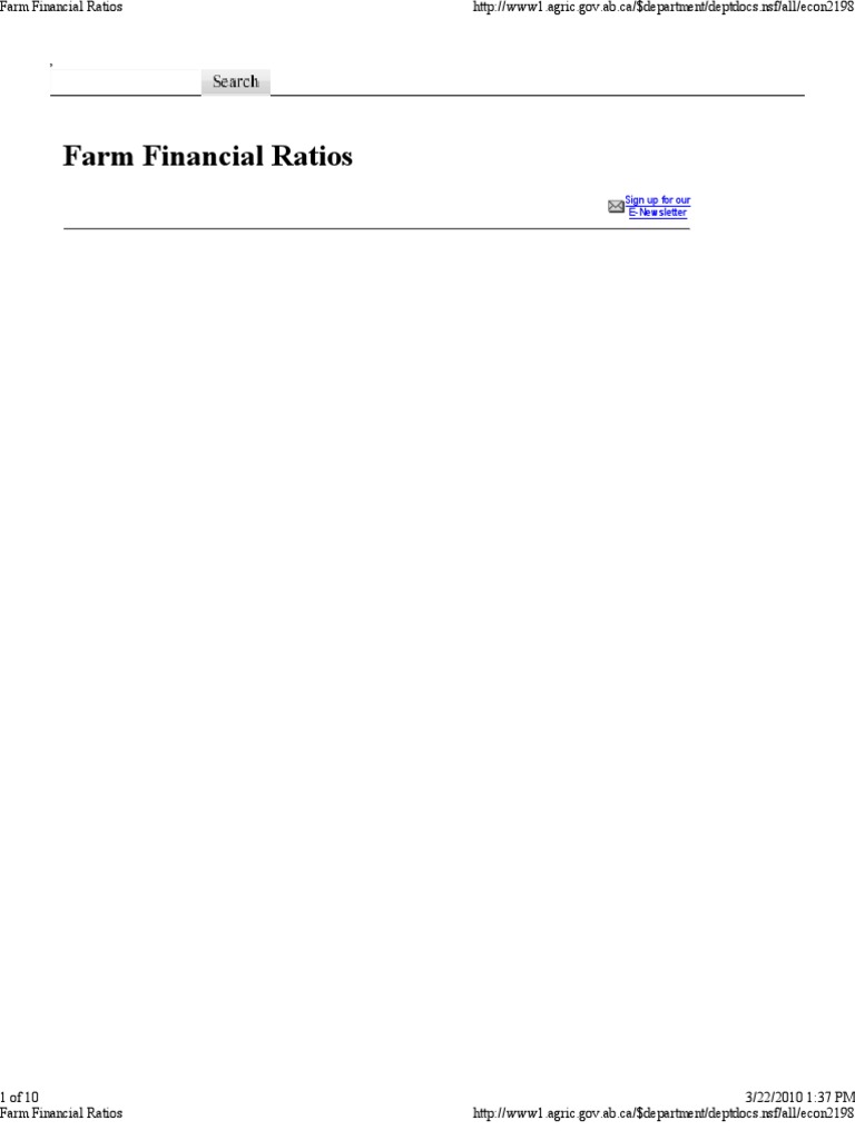 Farm Financial Ratios | Download Free PDF | Debt | Revenue