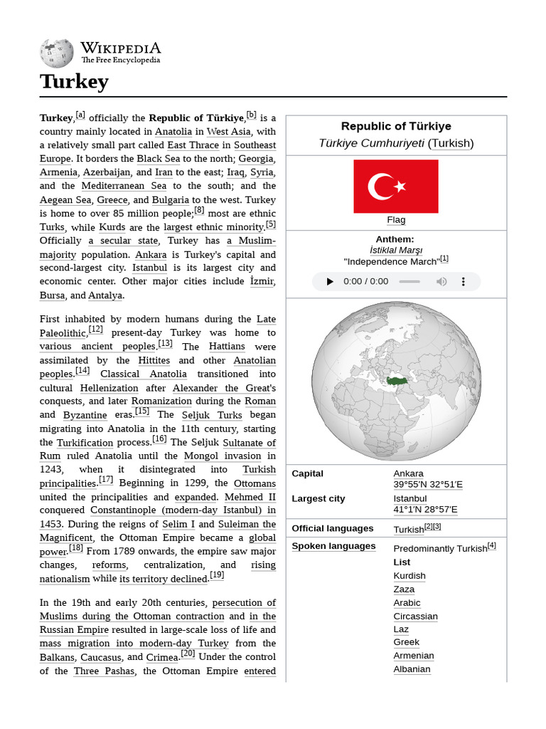Overview of Turkey: Geography and History | PDF | Turkey | Anatolia