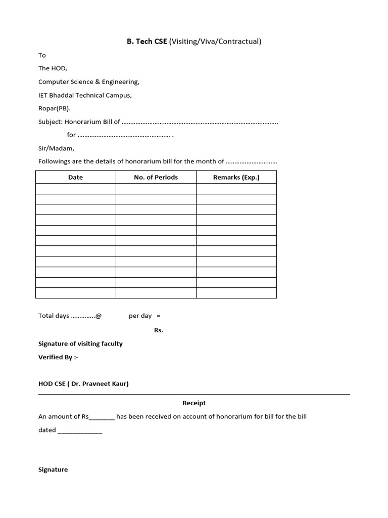 Bill Performa | PDF