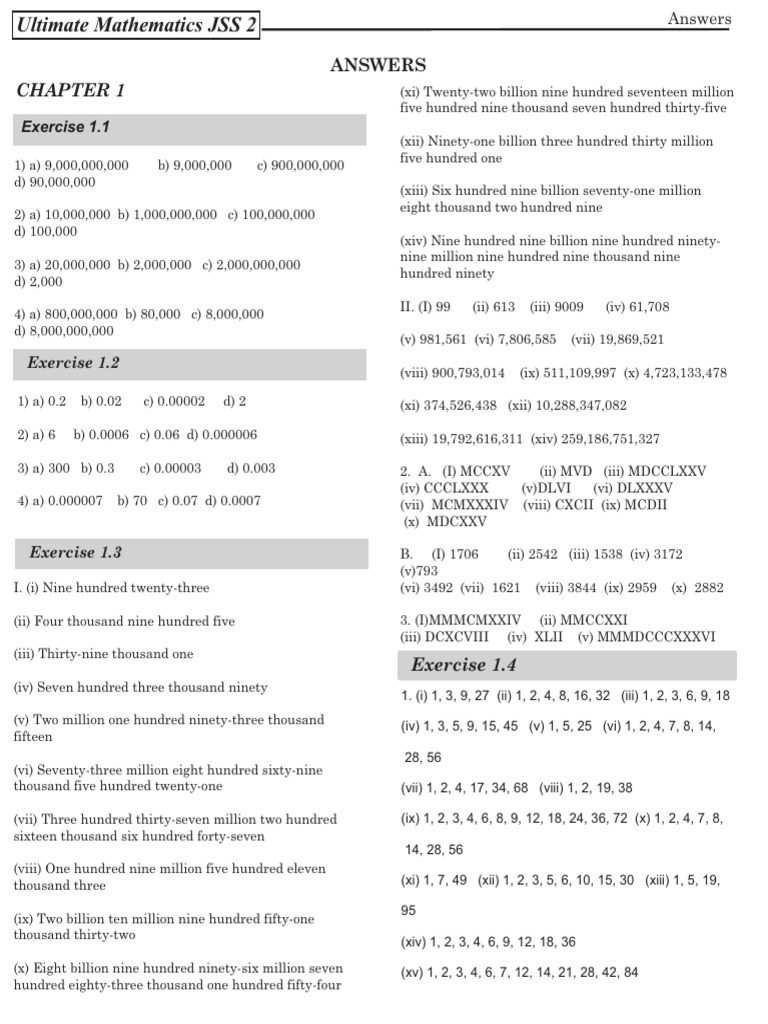 Mathematics Exercises and Answers | PDF | Elementary Geometry ...