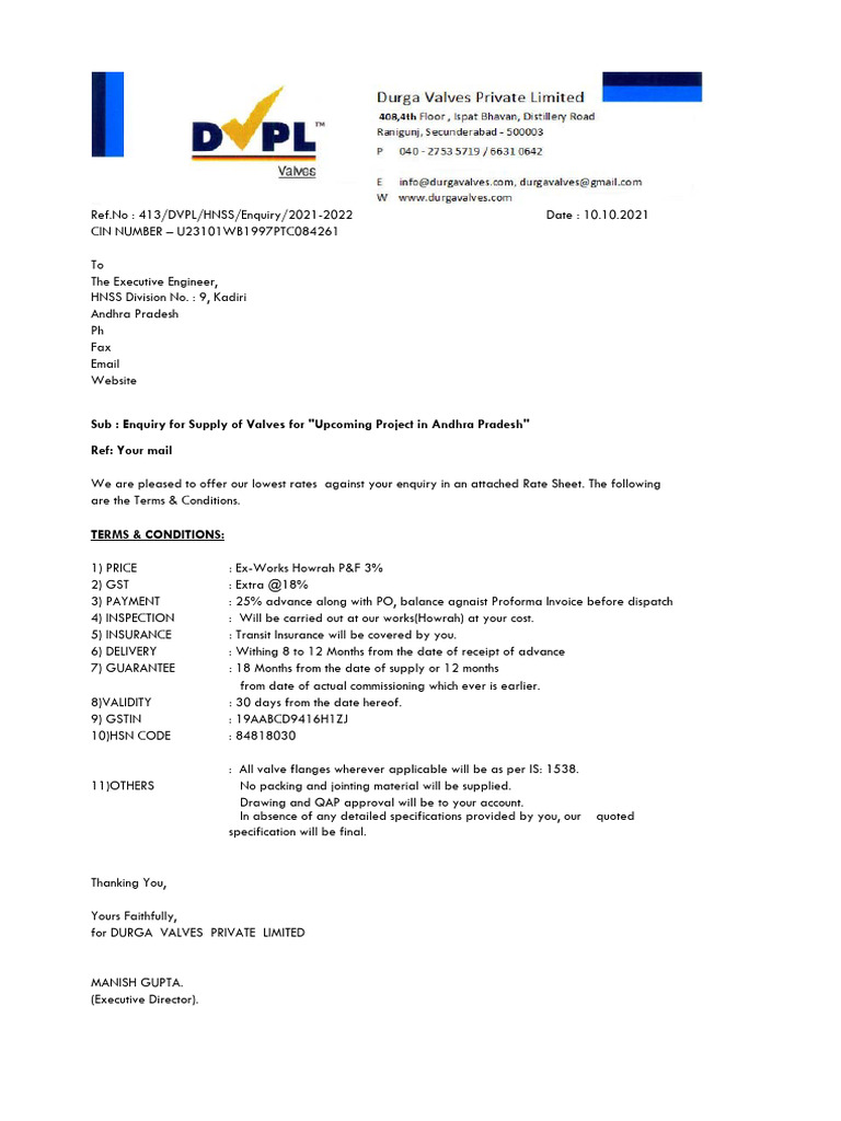 DVPL Offer | PDF | Valve | Mechanical Engineering
