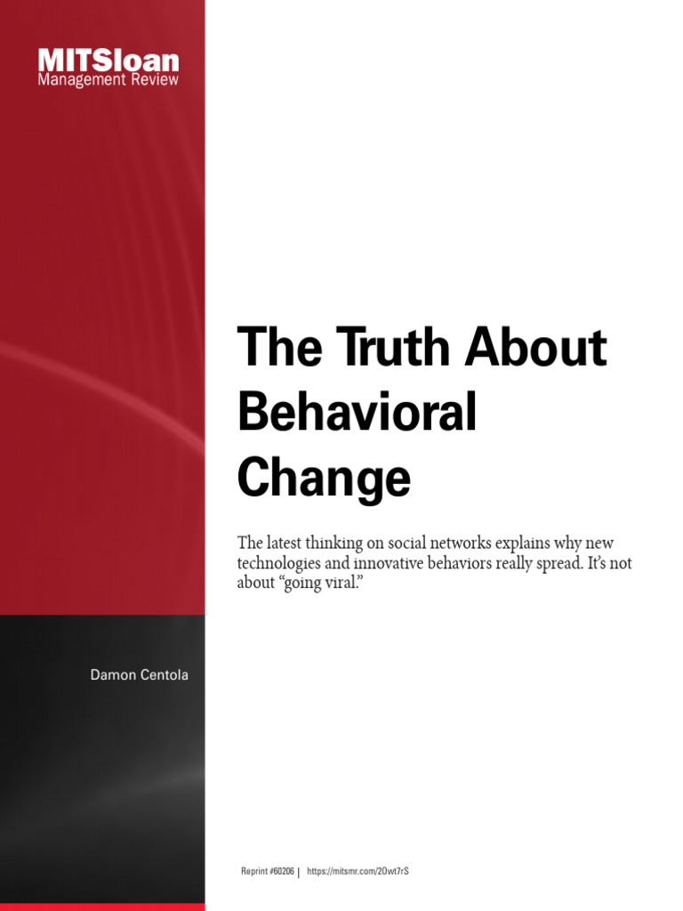 Understanding Behavioral Change Dynamics | PDF | Social Network