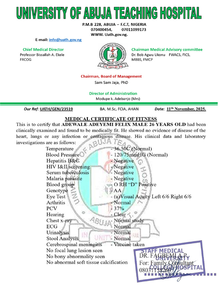 Adewale Adeyemi Felix Fitness | PDF