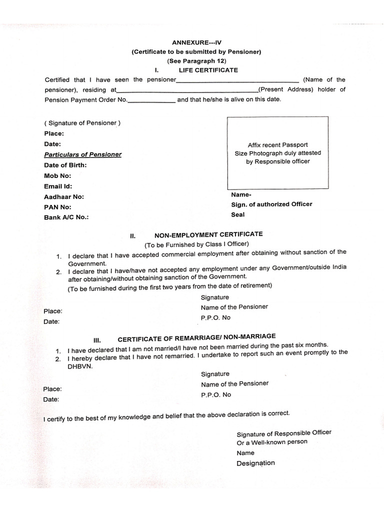 Life Certificate | PDF