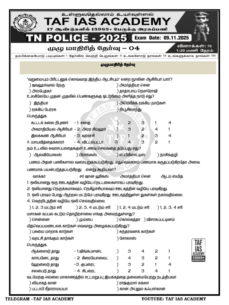 TAF IAS Academy Telegram Document | PDF