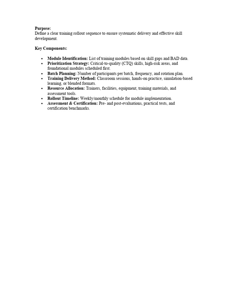 Systematic Training Rollout Plan | PDF