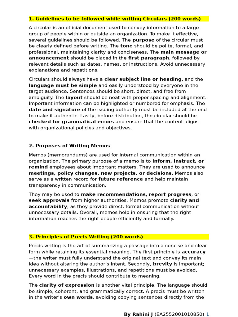 Writing Effective Circulars and Memos | PDF | Memorandum | Communication