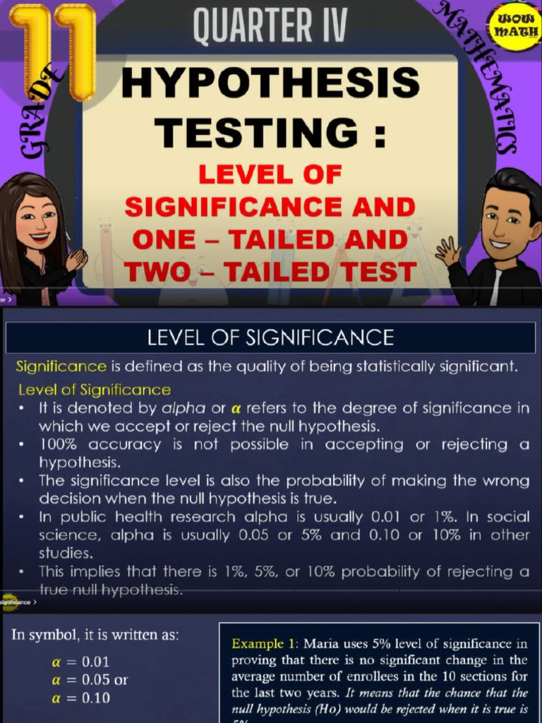 One Tailed and Two Tailed Hypothesis Testing | PDF
