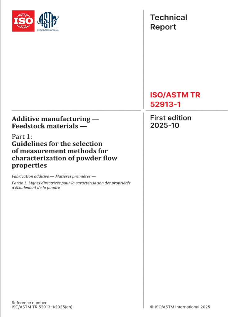 Iso Astm TR 52913-1 2025 | PDF