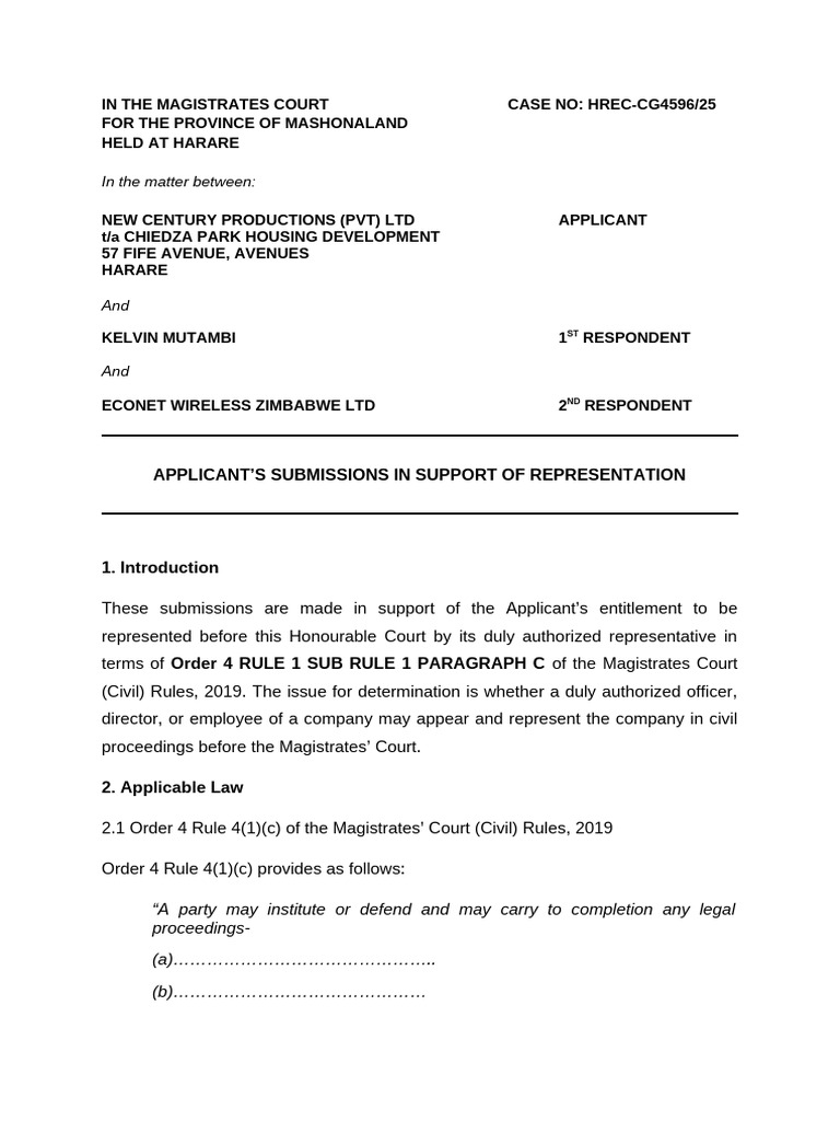 Corporate Representation in Magistrates Court | PDF | Judiciaries ...