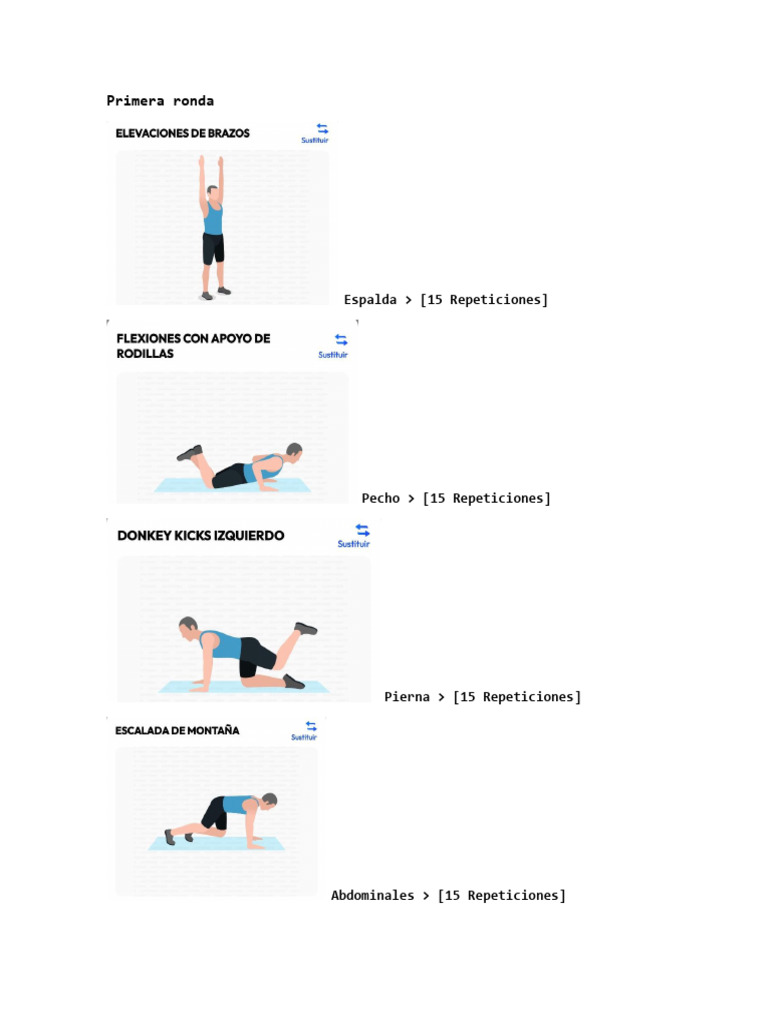 Rutina de Ejercicios: 5 Rondas 15 Reps | PDF