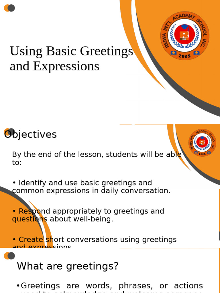Lesson 13 Using Basic Greetings and Expressions | PDF