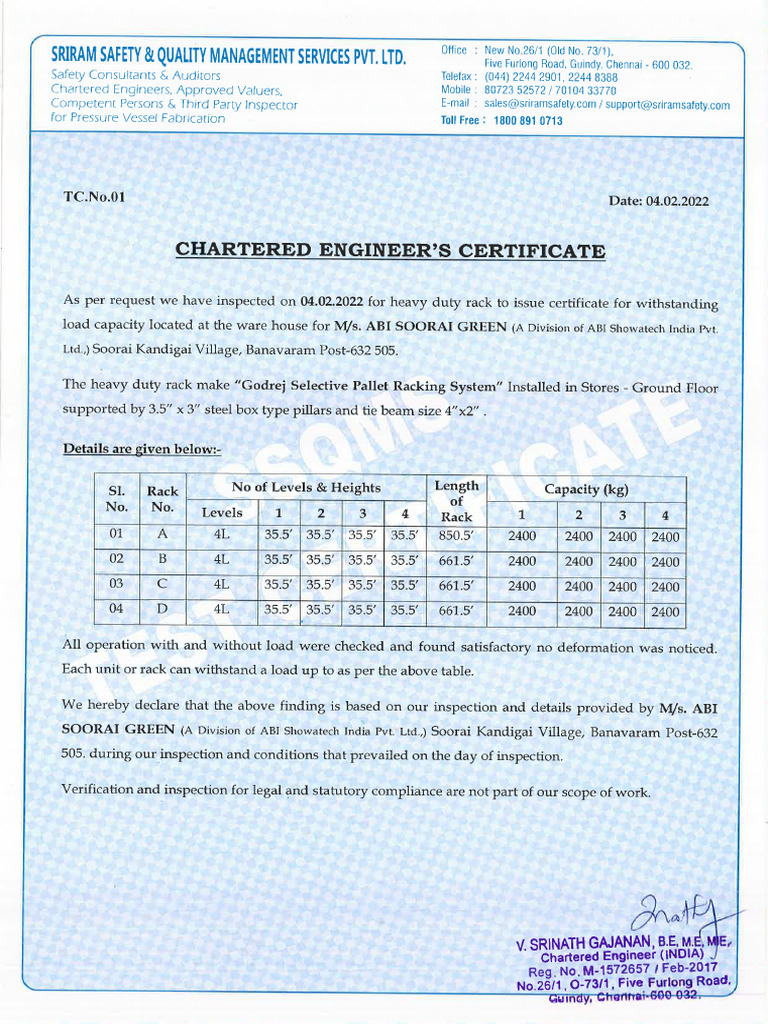 Stability Certificate ABG | PDF