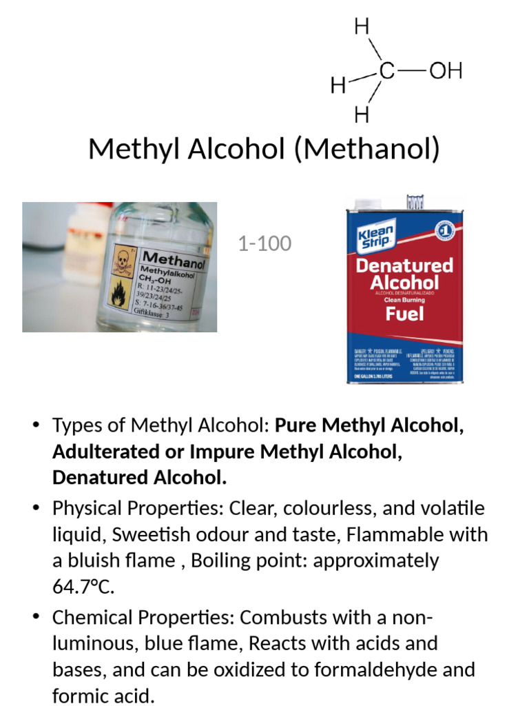 Methyl Alcohol (Methanol) | PDF | Methanol | Formaldehyde