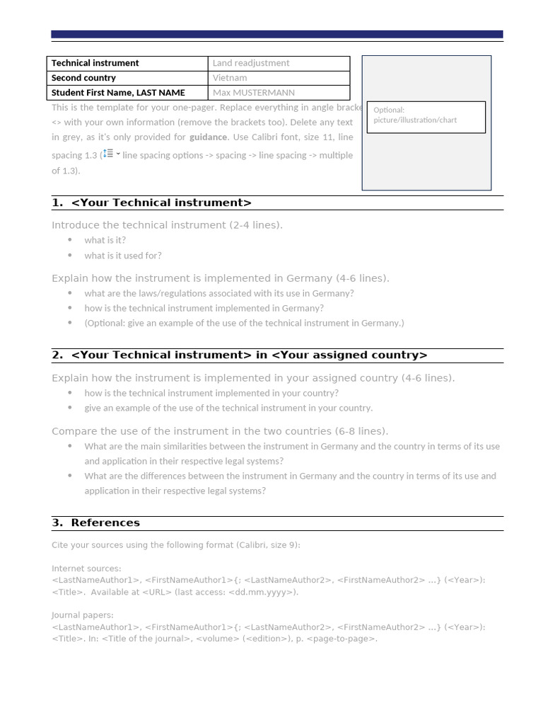 German Law Assignment 1pager Template | PDF