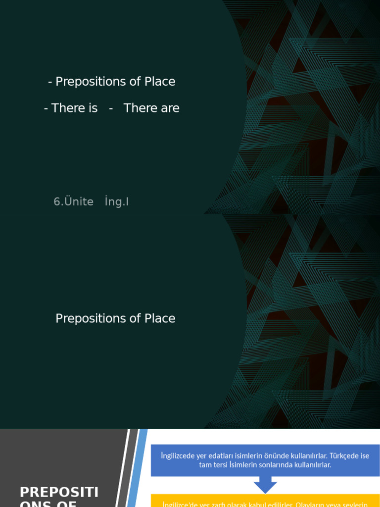 Ünite Prepositions of Place-There Is-Are | PDF